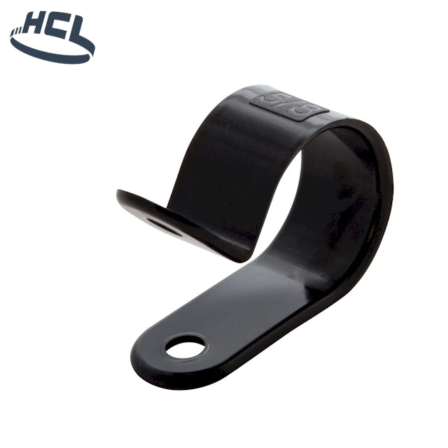 Buy HCL Nylon (Plastic) P Clips - W: 12.7mm - Max Dia: 6.4mm - Black ...