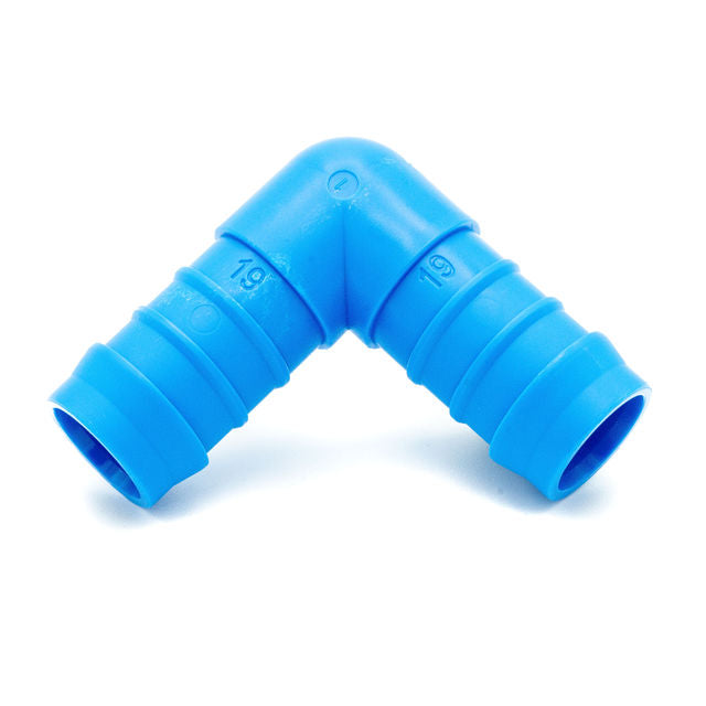 Tefen PA66 Blue Union Elbow Hose Conn - Fits 19mm Hose ID – HCL Clamping UK