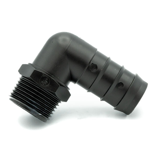Tefen PP Black BSPT 3/4" Male Elbow Conn - Fits 25mm OD Hose – HCL ...